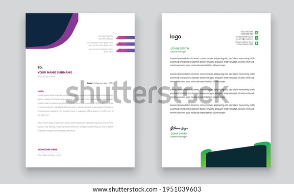 Simple Vector Letter Head Template Standard Stock Vector (Royalty Free ...