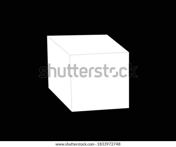 Simple White Cube Box Black Background Stock Vector (Royalty Free ...