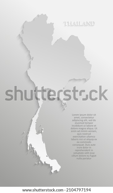 Simple White Vector Map Thailand Isolated Stock Vector (Royalty Free ...