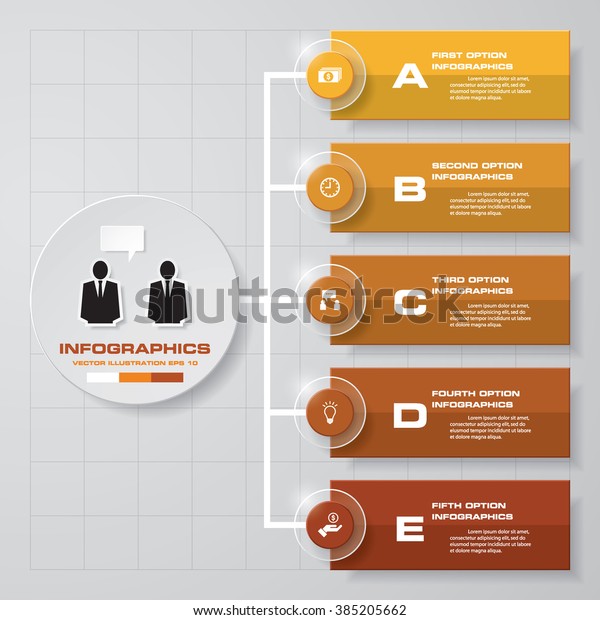 Simpleeditable 5 Steps Chart Diagrams Templategraphic Stock Vector ...