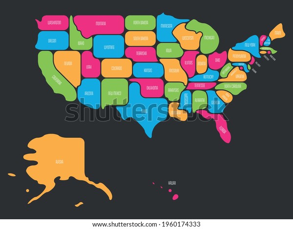 Simplified Smooth Map Usa Stock Vector (Royalty Free) 1960174333 ...