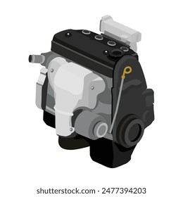 Simplified Style 3d Inline 4 Cylinder Stock Vector (Royalty Free ...