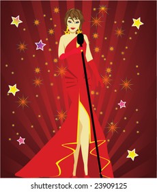 Singer Red Stock Vector (Royalty Free) 23909125 | Shutterstock