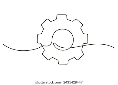 Single Line Drawing One Gear One Stock Vector (Royalty Free) 2254704343 ...