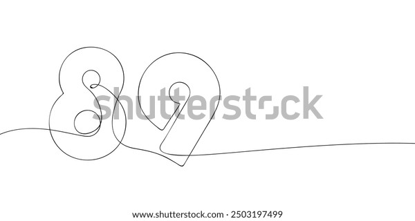 Single Line Drawing Eighty Nine Symbol Stock Vector (Royalty Free ...