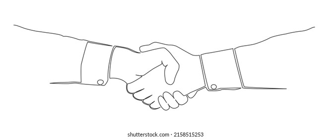 Single Line Drawing Shaking Hands Handshake Stock Vector (Royalty Free ...