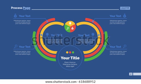 Six Arc Process Chart Slide Template Stock Vector (Royalty Free ...