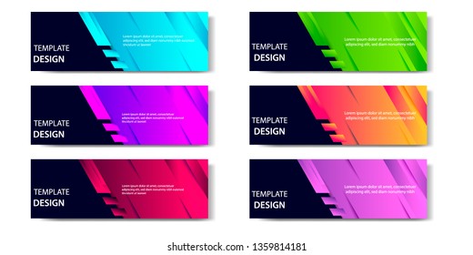 Six Set Abstract Vibrant Gradient Modern Stock Vector (Royalty Free ...