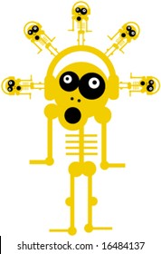 Cartoon Characters Designed Radioactive Contamination Stock Vector ...