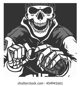 Skeleton Grenade Vector Stock Vector (Royalty Free) 454941661 ...