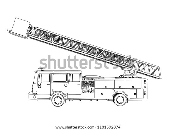 Sketch Fire Engine Vector Stock Vector (Royalty Free) 1181592874 ...