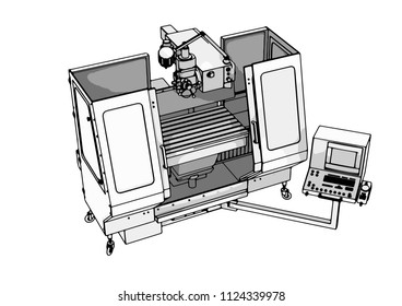 Sketch Machine Vector Stock Vector (Royalty Free) 1124339978 | Shutterstock
