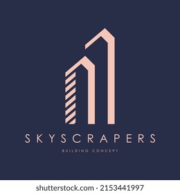 Skyscraper Logo Design Concept Vector Building Stock Vector (Royalty ...