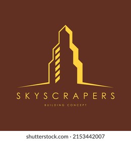 Skyscraper Logo Design Concept Vector Building Stock Vector (Royalty ...