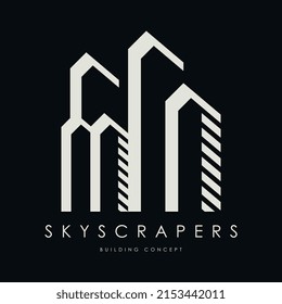 Skyscraper Logo Design Concept Vector Building Stock Vector (Royalty ...