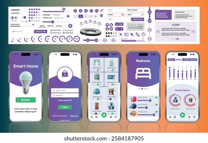 Set Ui Ux Elements Smart Home Stock Vector (Royalty Free) 2600191285 | Shutterstock