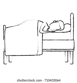 Couple Sleeping Together On Bed Day Stock Vector (Royalty Free ...