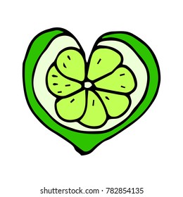 Slice Lemon Shape Heart Vector Illustration: vector de stock (libre de ...