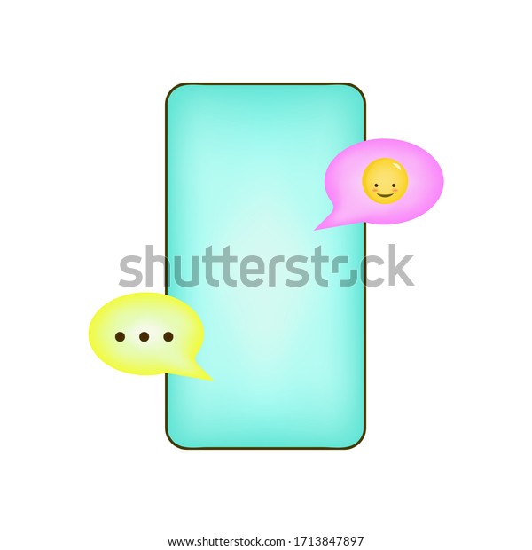 Smartphone Chatting Sms Messages Speech Bubbles Stock Vector (Royalty ...
