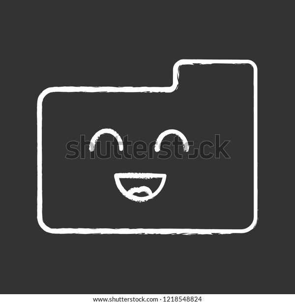 Smiling Folder Chalk Icon Data Storage Stock Vector (Royalty Free ...