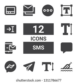 Sms Icon Set Collection 12 Filled Stock Vector (Royalty Free ...
