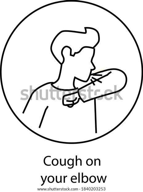 Sneeze Into Elbow Iconsneeze Cough Into Stock Vector (Royalty Free ...