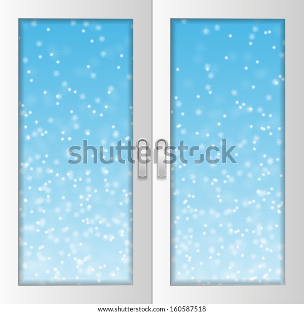 Snow Behind Window Stock Vector (Royalty Free) 160587518 | Shutterstock