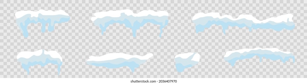 Snow Cap Vector Collection Set Winter Stock Vector (Royalty Free ...