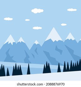 Vector Art Alpine Mountains Cartoon Vector Stock Vector (Royalty Free ...
