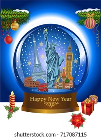 Snow Globe New Year Stock Vector (Royalty Free) 717087115 | Shutterstock