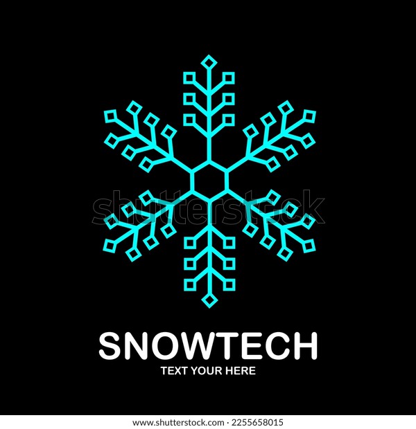 Snow Tech Logo Vector Design Suitable Stock Vector (Royalty Free ...