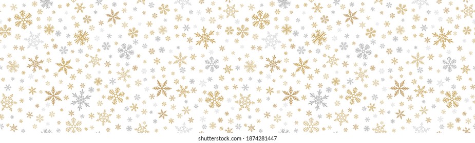 Snowflake Border Background Vector Seamless Pattern Stock Vector ...