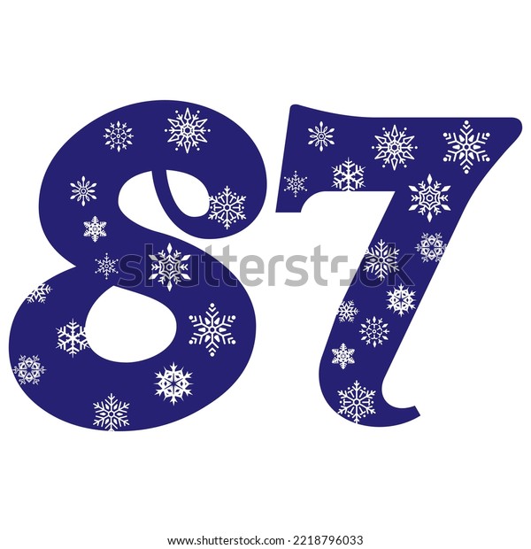 Snowflake Number Eighty Seven Vector Illustration Stock Vector (Royalty ...