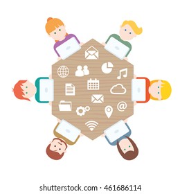 Social Media Network People Computers Vector Stock Vector (Royalty Free ...