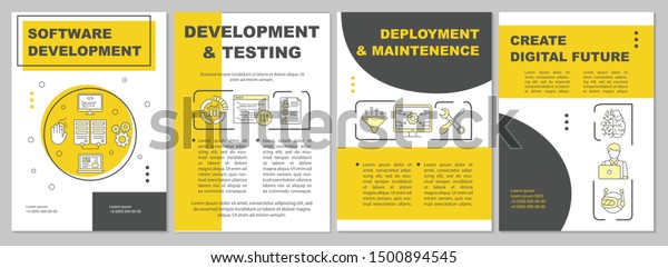 Software Development Brochure Template Flyer Booklet Stock Vector ...