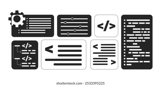 Software Development Programming Interface Black White Stock Vector (Royalty Free) 2533395225 ...