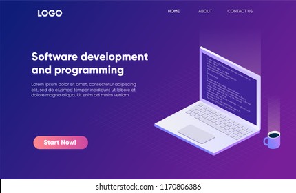 Web Programming Vector Isometric Illustrations Web Stock Vector ...