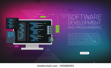 Software Development Programming Program Code On Stock Vector (Royalty Free) 2394367161 ...