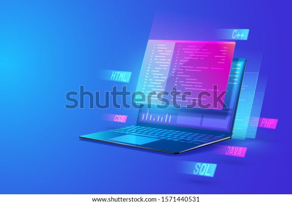 Software Development Programming Program Coding Processing Stock Vector ...