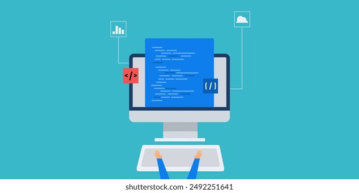 Software Programming Writing Website Codes Coding Stock Vector (Royalty Free) 2492251641 ...