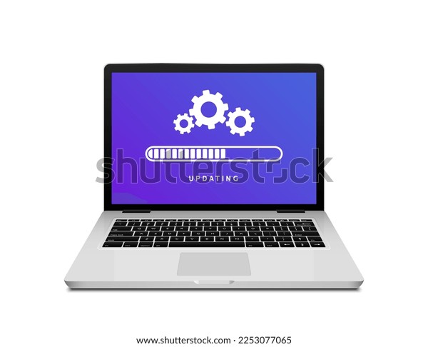 Software Update Laptop Computer Upgrade Load Stock Vector (Royalty Free ...