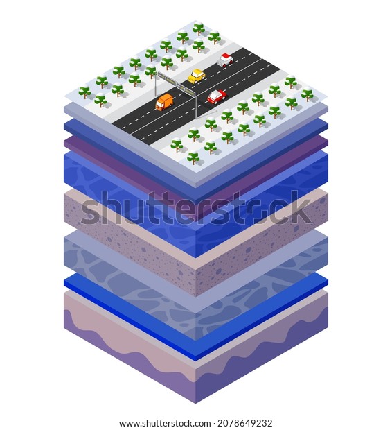 Soil Layers Cross Section Geological Underground Stock Vector (Royalty ...