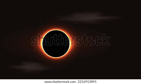 Solar Eclipse Clouds Meteorites Space Background Stock Vector (Royalty ...