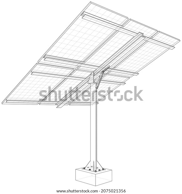 Solar Panel Concept Vector Rendering 3d Stock Vector (Royalty Free ...