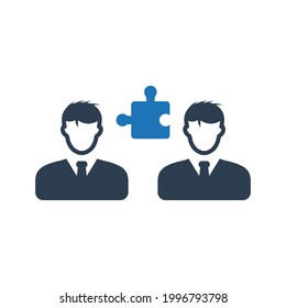Solution Team Iconmanpuzzle Vector Illustration Stock Vector (Royalty ...