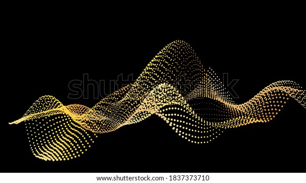 Sound Wave Node Gold Interface Big Stock Vector (Royalty Free ...