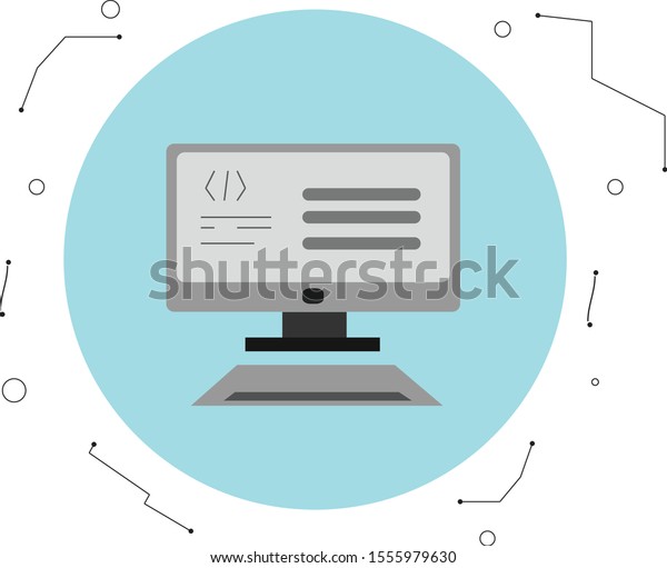 Source Code On Computer Screen Programming Stock Vector (Royalty Free ...