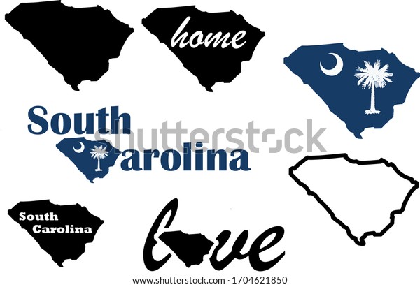 South Carolina Map Us State Vector Stock Vector (Royalty Free ...