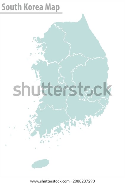 South Korea Map Illustration Vector Detailed Stock Vector (Royalty Free ...