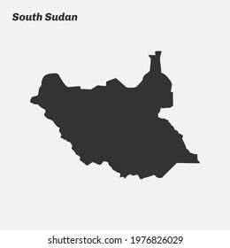 South Sudan Map Silhouette Vector Illustration: vector de stock (libre ...